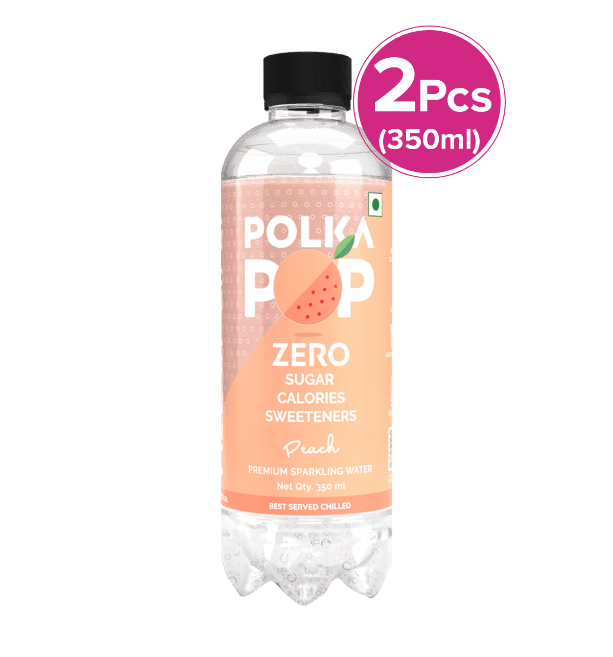 Buy Polka Pop Polka Pop Peach Sparkling Water 2 pieces Online At Rs. 80 | Instant Delivery