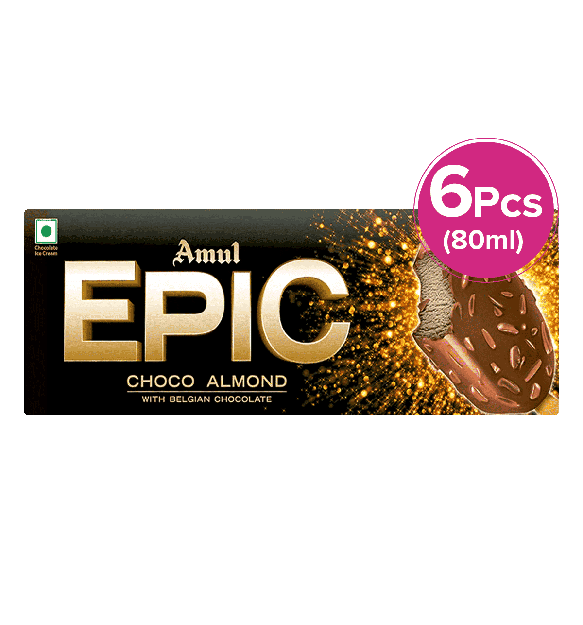 Buy Amul Epic Choco Almond Ice Cream Stick Bar Online (6 pieces) At ...