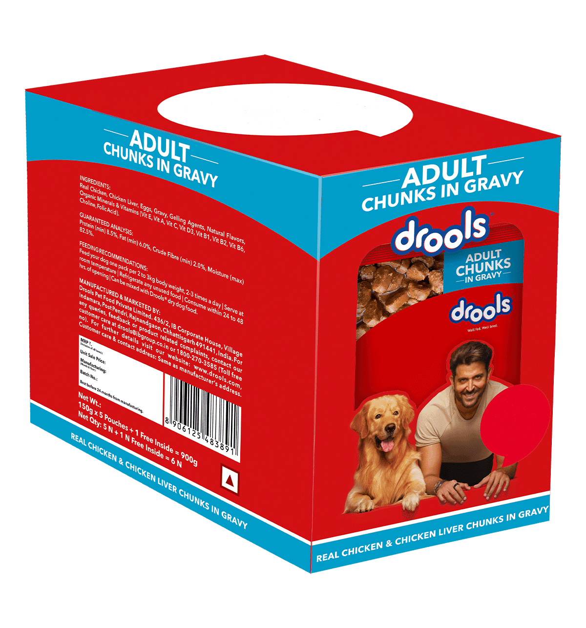 Buy Drools Drools Adult Wet Dog Food Real Chicken and Chicken Liver ...