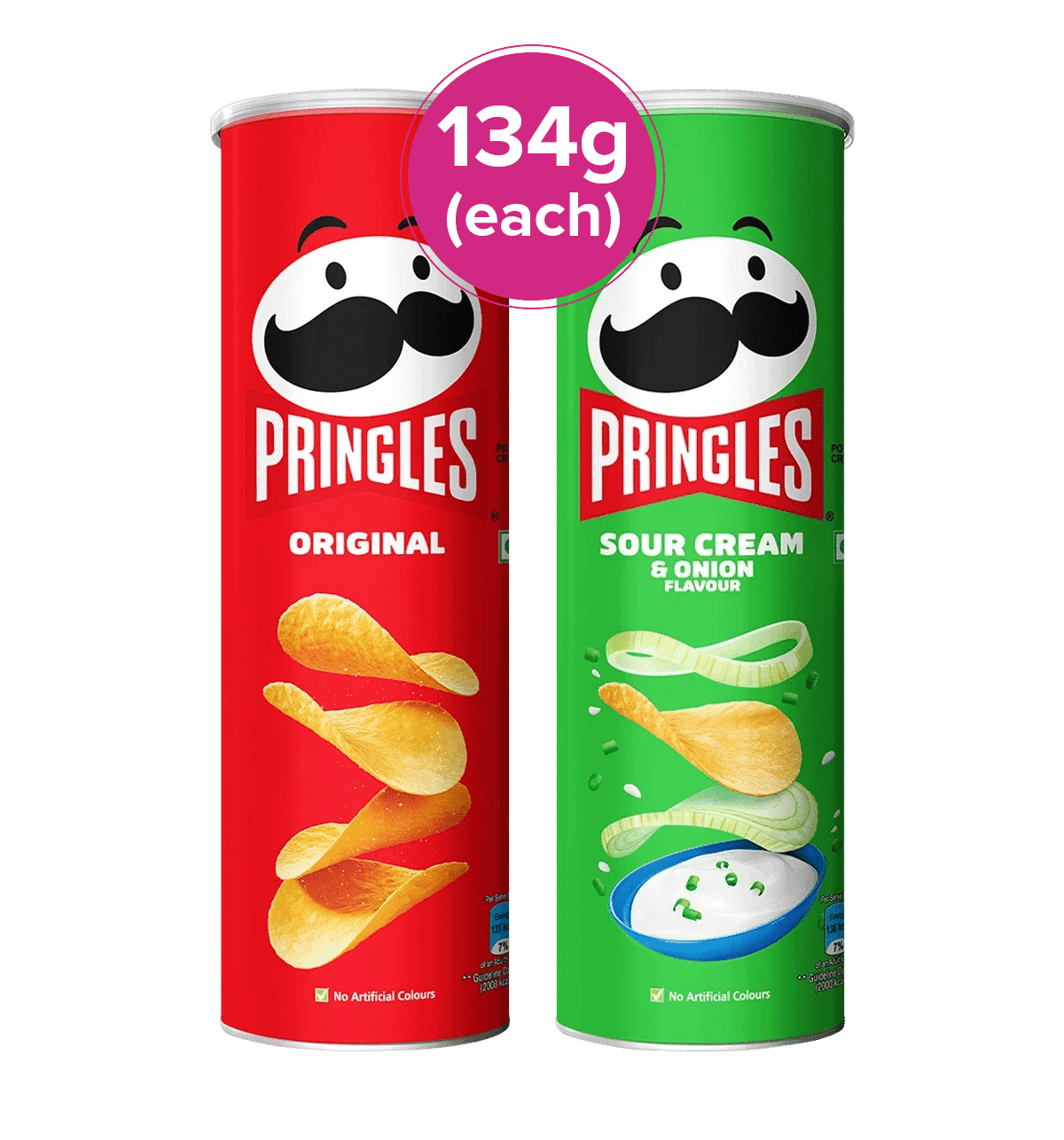 Buy Pringles Pringles Potato Chips Original Flavour + Sour Cream & Onion Flavour 1 combo Online ...