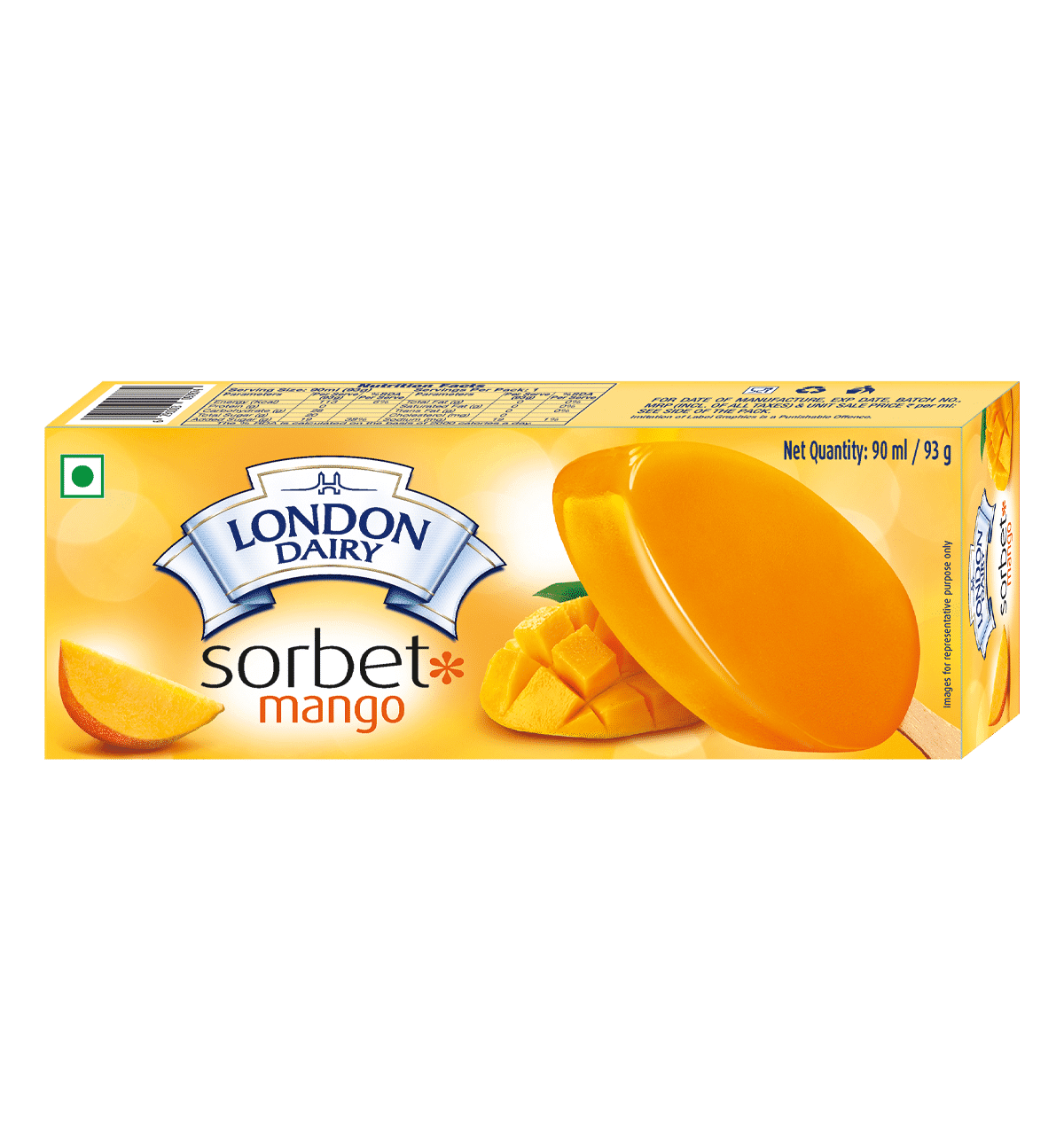 Buy London Dairy London Dairy Mango Sorbet Ice Cream Stick 90 ml Online ...