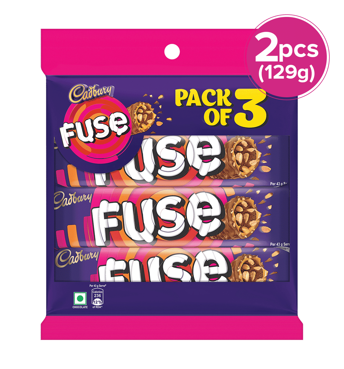 Buy Cadbury Cadbury Fuse Chocolate Bar Kitted 2 pieces Online At Rs ...