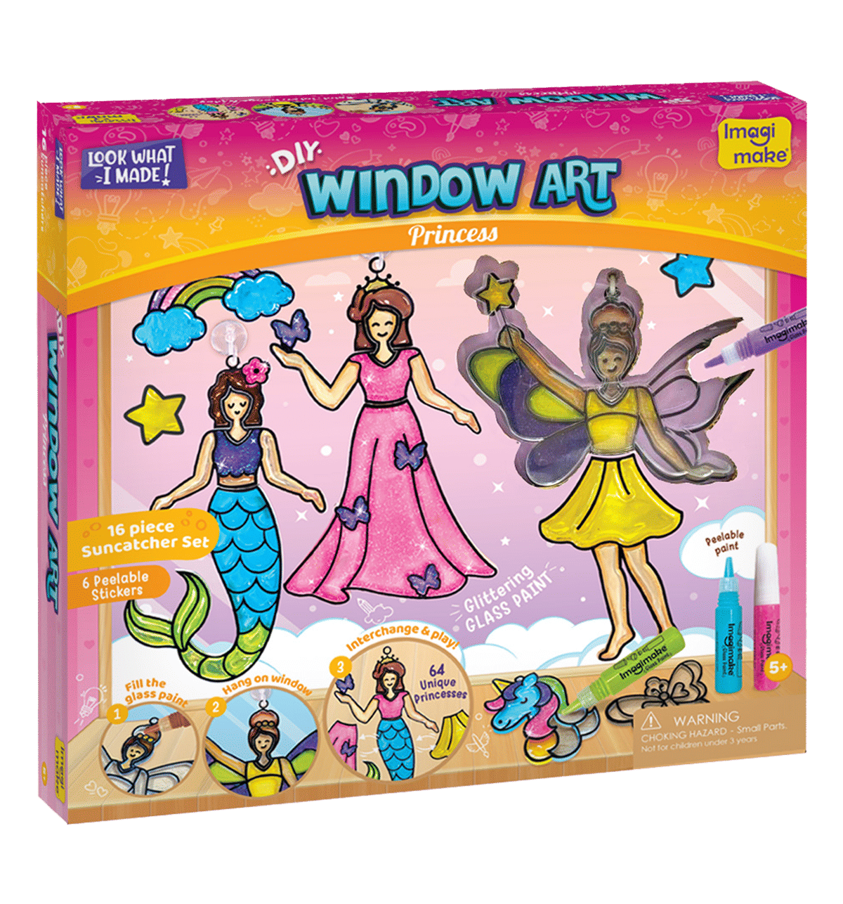 Buy Imagimake Imagimake Window Art Princess Glass Painting Craft Kit 1 ...