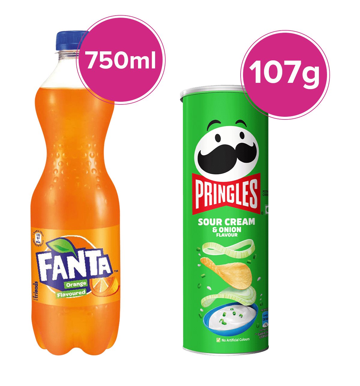 Buy Fanta Soft Drink Bottle 750_Ml & Pringles Sour Cream & Onion Potato ...