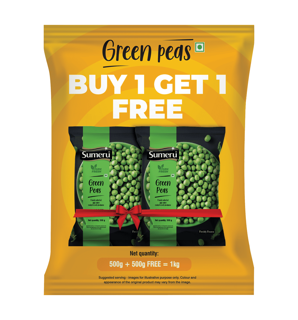Buy Sumeru Sumeru B1G1 Green Peas 1 kg Online At Rs. 225 | Instant Delivery