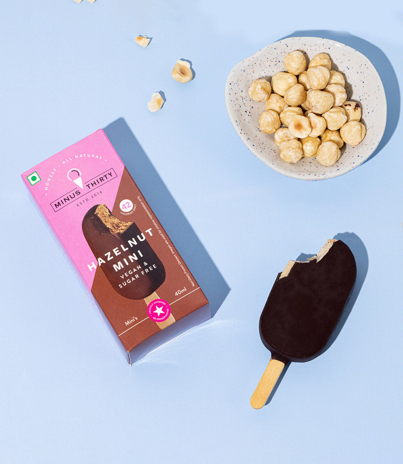 Buy Minus Thirty Hazelnut Low Calorie Ice Cream Stick (Vegan & Sugar ...