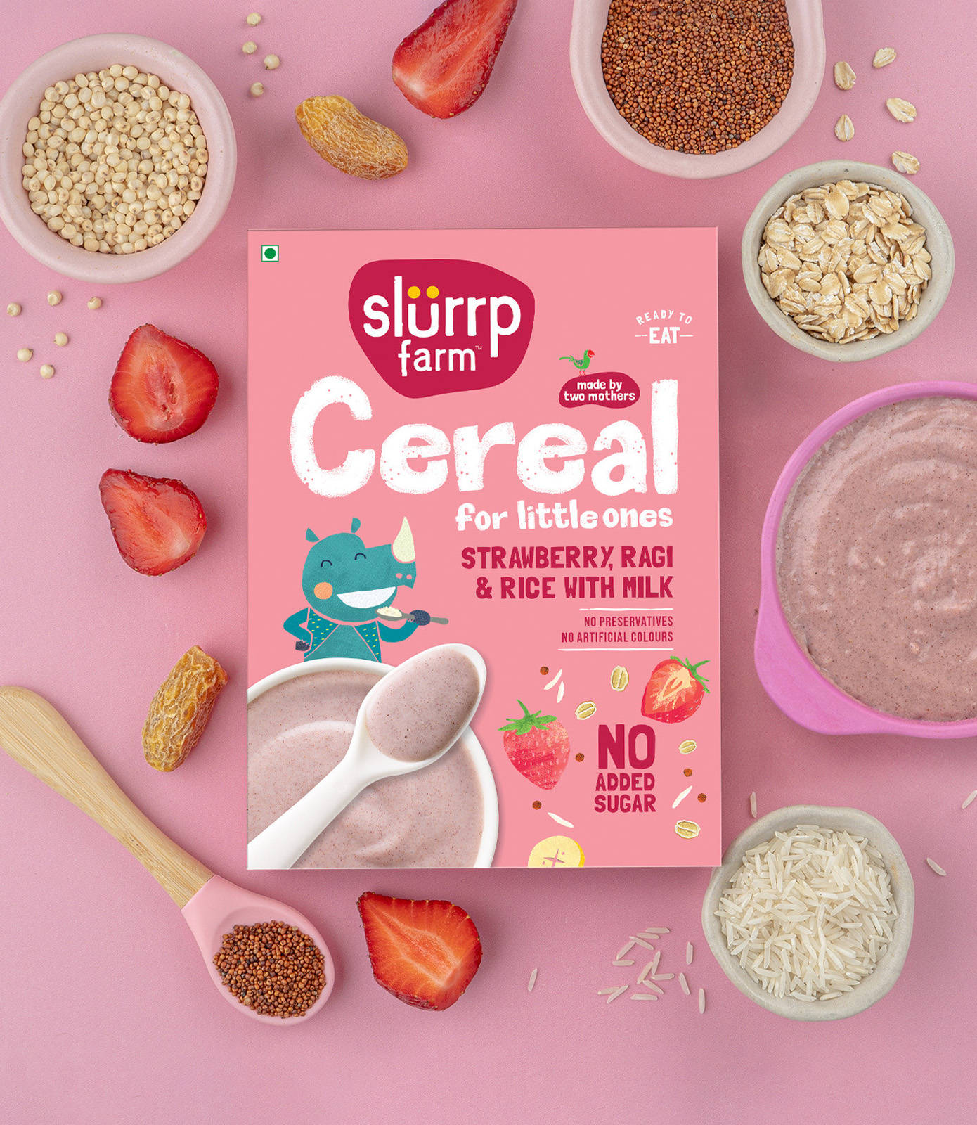 Buy Slurrp Farm Slurrp Farm Strawberry Cereal, No Added Sugar Instant ...