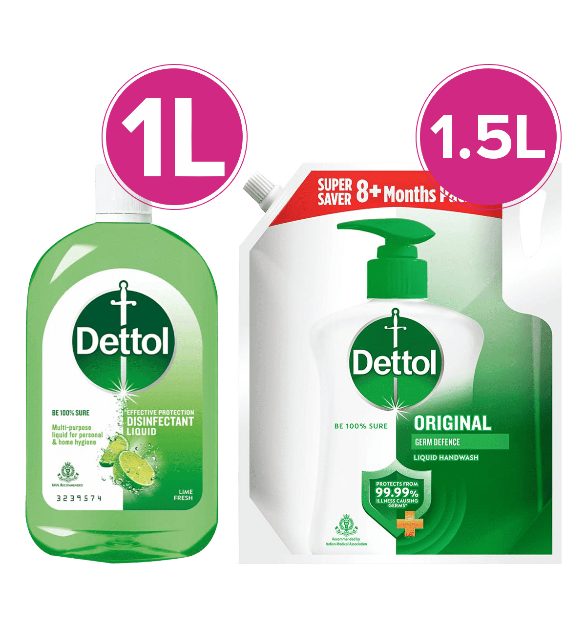 Buy Dettol Dettol Lime Fresh Multi-Purpose Cleaner 1L And Original ...