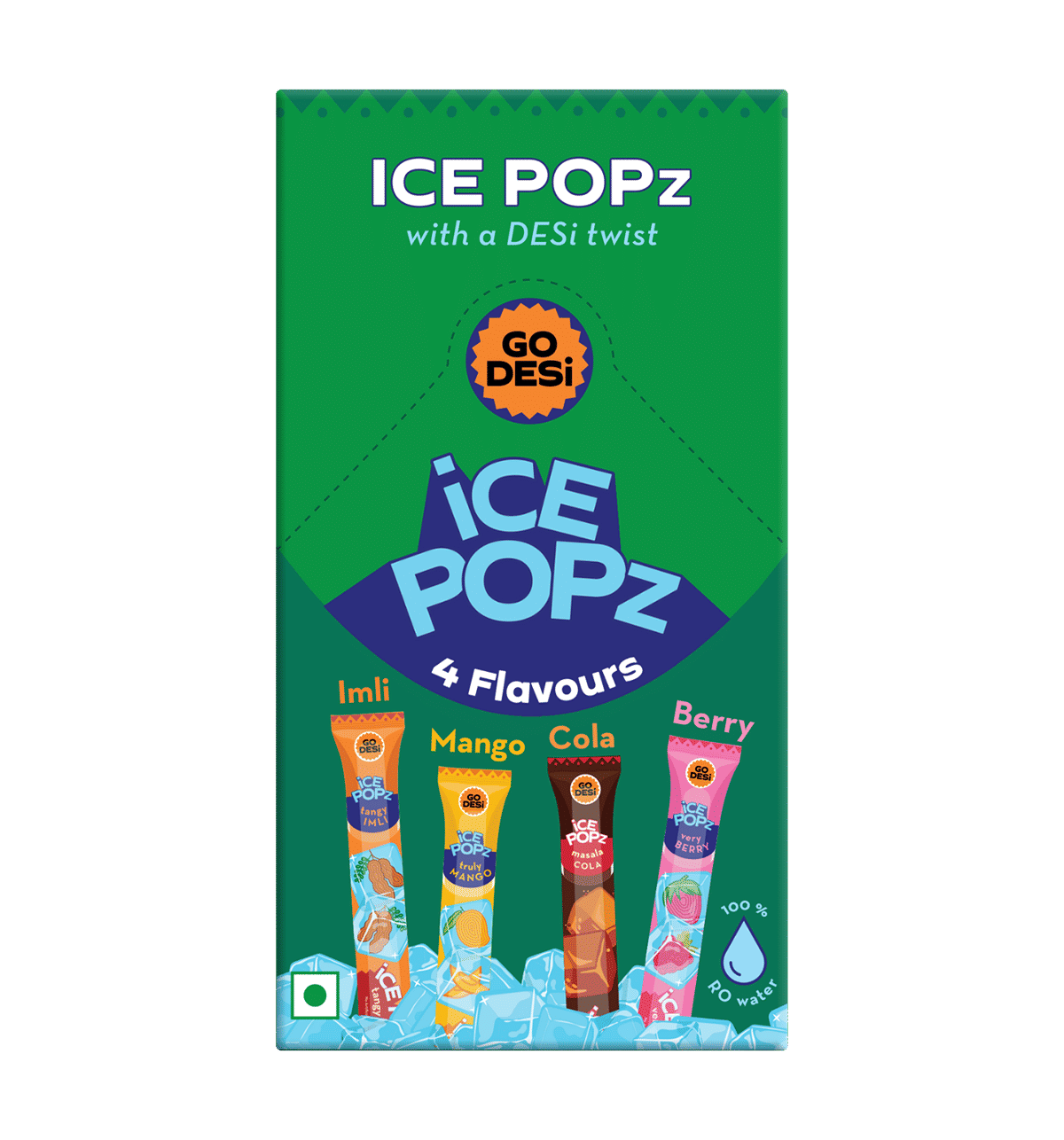 Buy Go Desi Go Desi - Fruit Ice Popz 4 Flavour- Imli, Mango, Berry ...