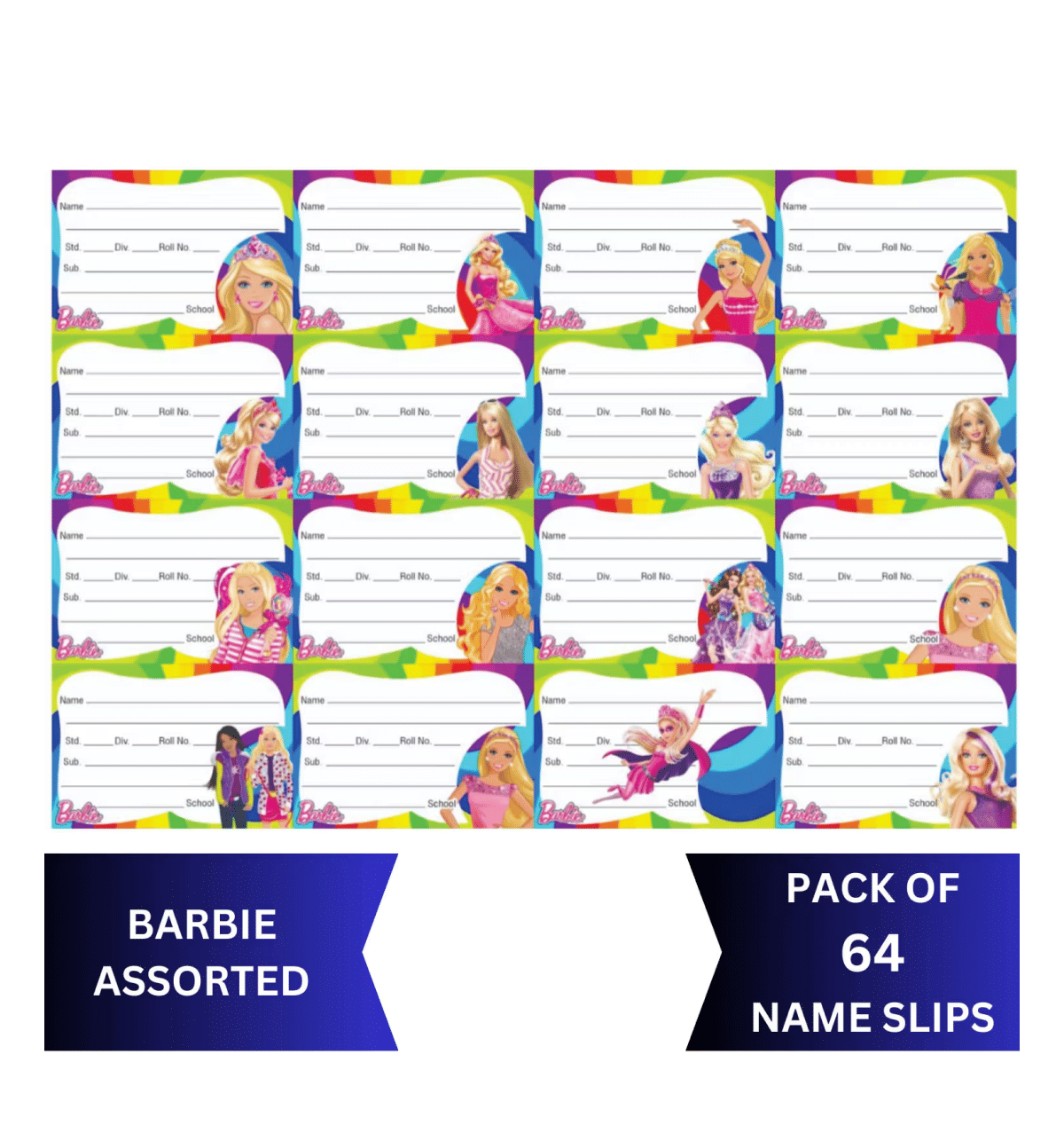Buy KARBD Karbd Name Slip Label Stickers For Notebooks - Barbie 1 ...