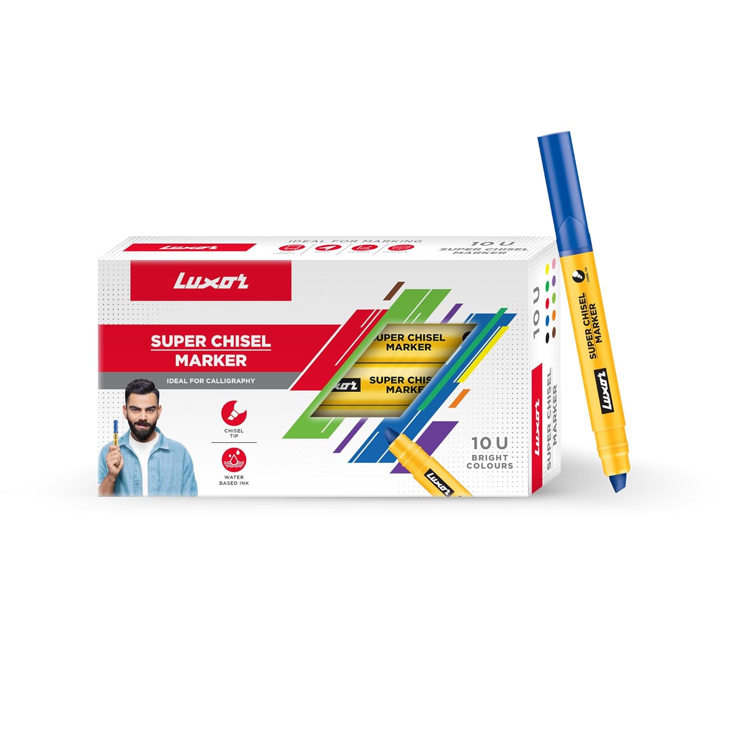 Buy Luxor Super Chisel Marker | Multicolour Markers | Chisel Tip | Pack ...
