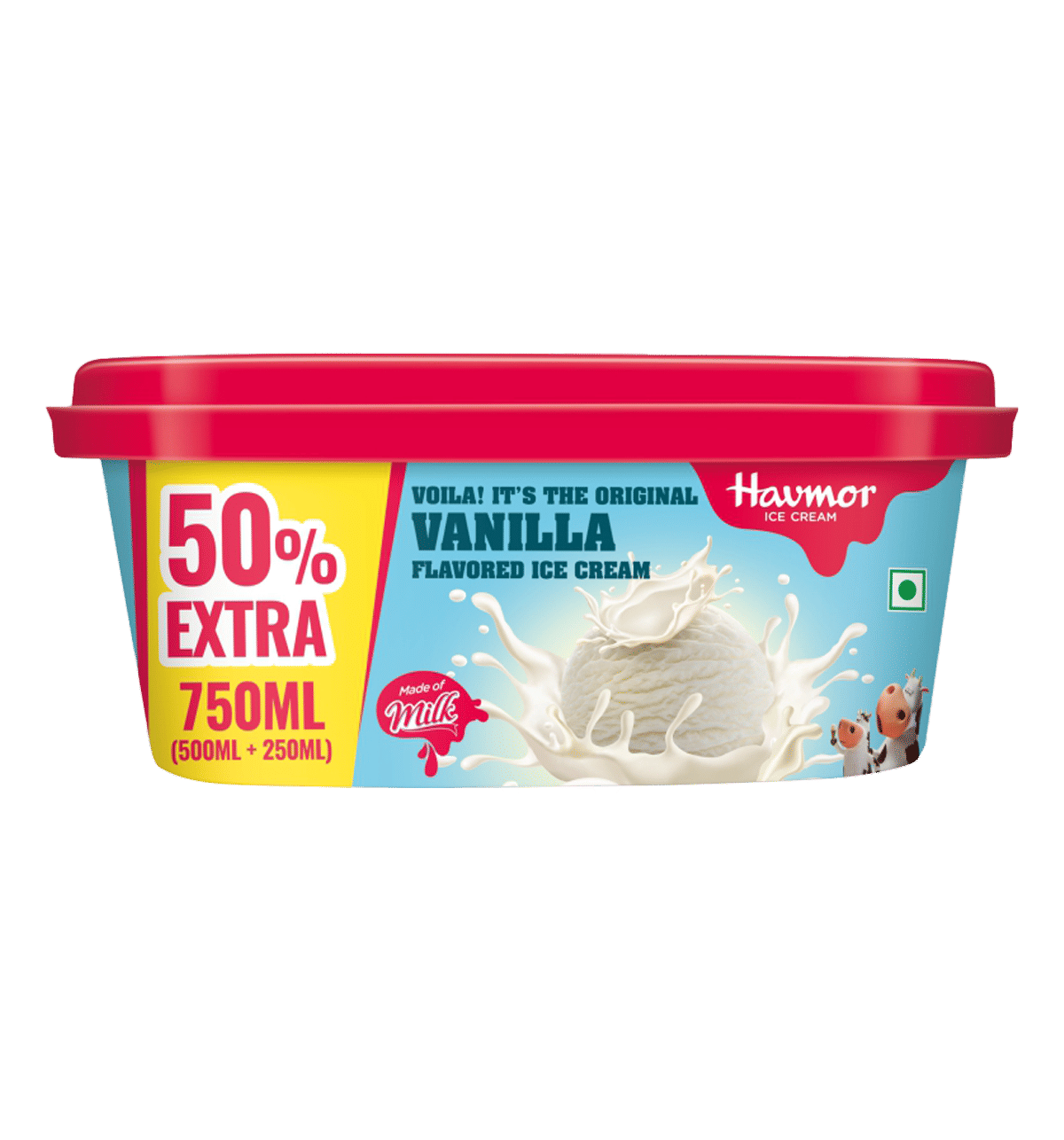 Buy Havmor Havmor Vanilla Tub 500ml & 250ml Free 750 ml Online At Rs ...