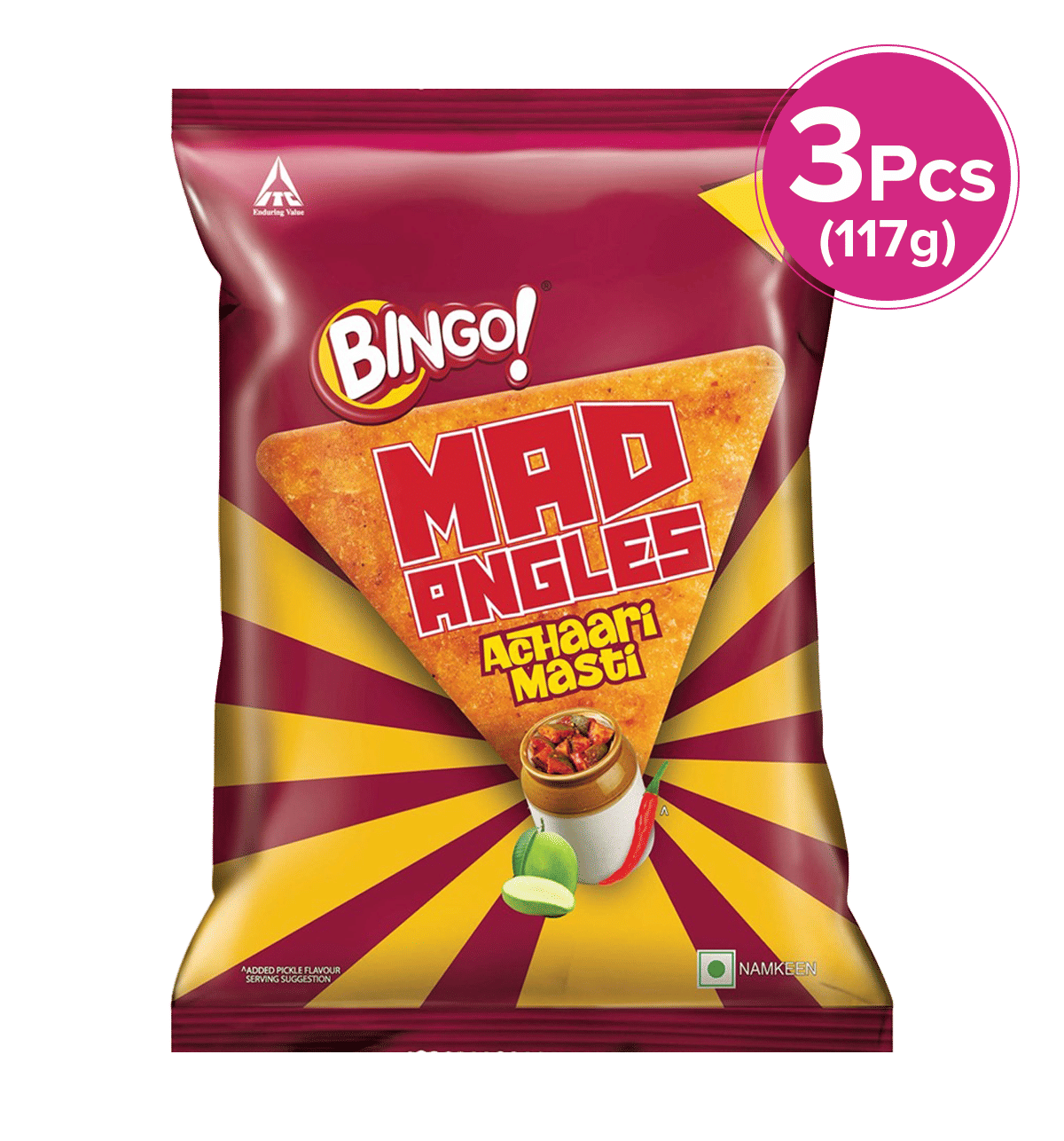 Buy Bingo Bingo Mad Angles Achaari Masti Masala Crisps 4 pieces Online ...