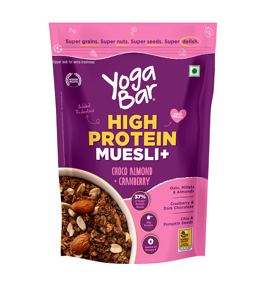 Buy Yogabar Yogabar High Protein Muesli, Choco Almond Cranberry ...