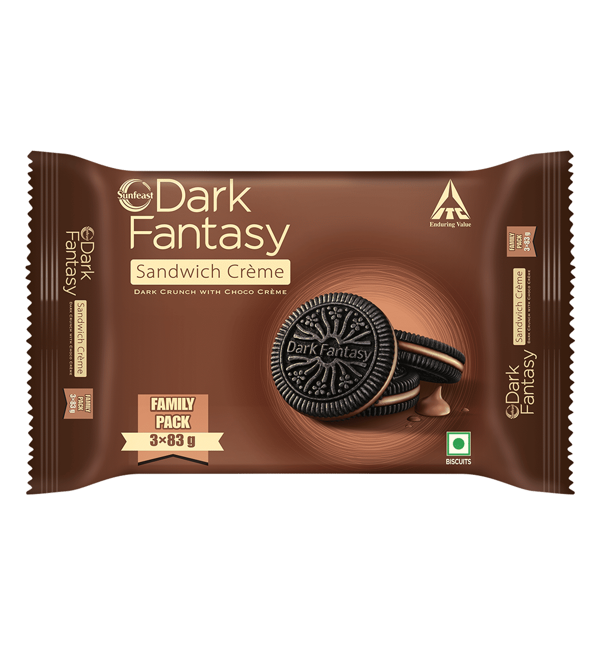 Buy Sunfeast Sunfeast Dark Fantasy Chocolate Cream 3 pieces Online At ...