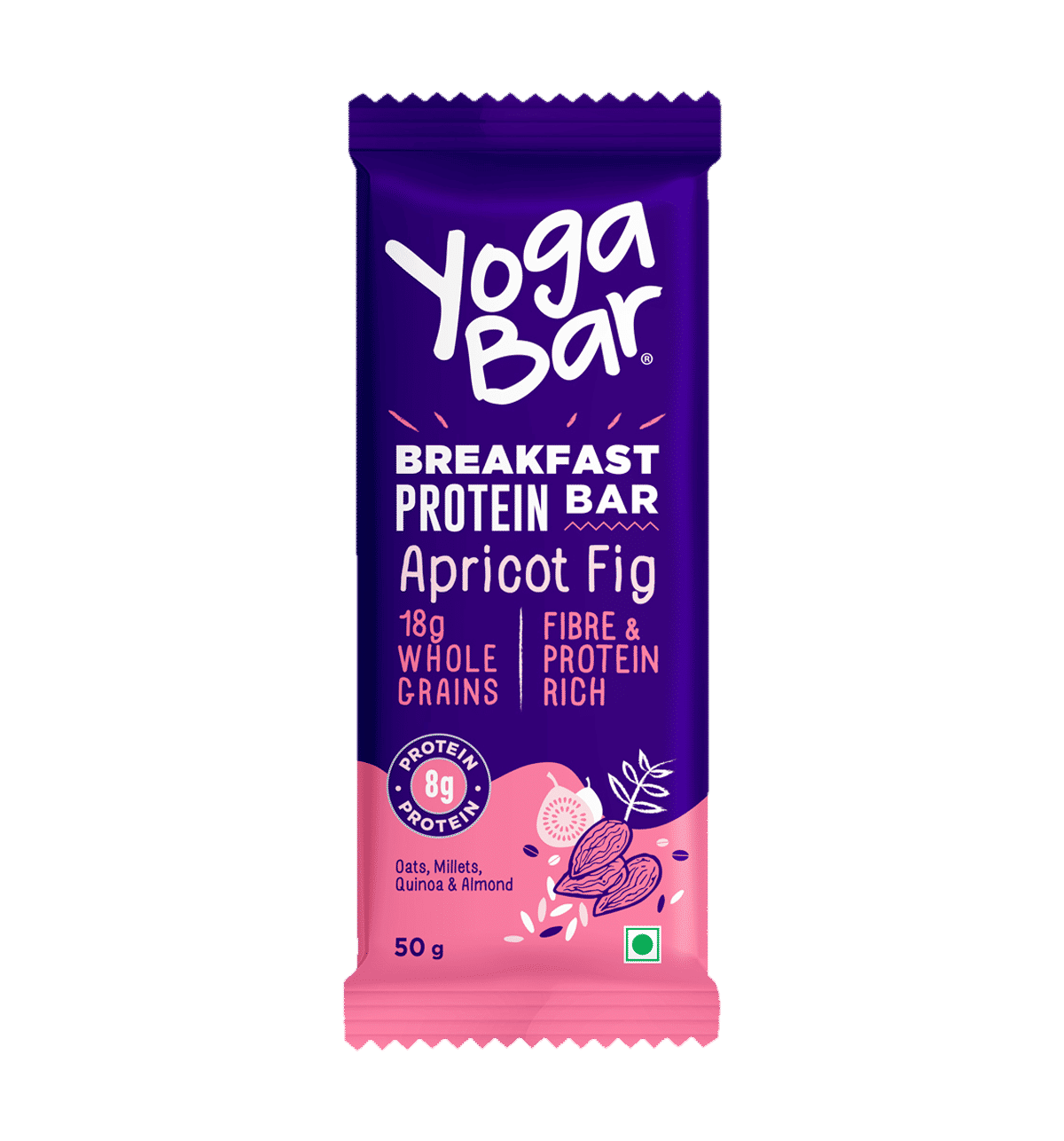 Buy Yogabar Yoga Bar Breakfast Protein Bar Apricot Fig, Fibre & Protein ...