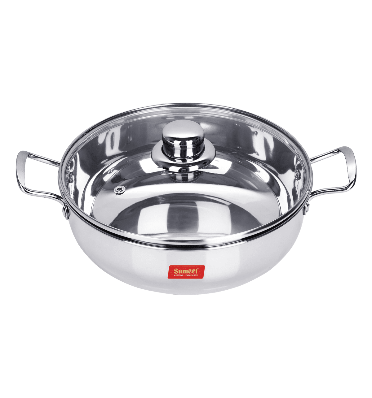 Buy Sumeet Sumeet Stainless Steel Kadai with Transparent Glass Lid ...