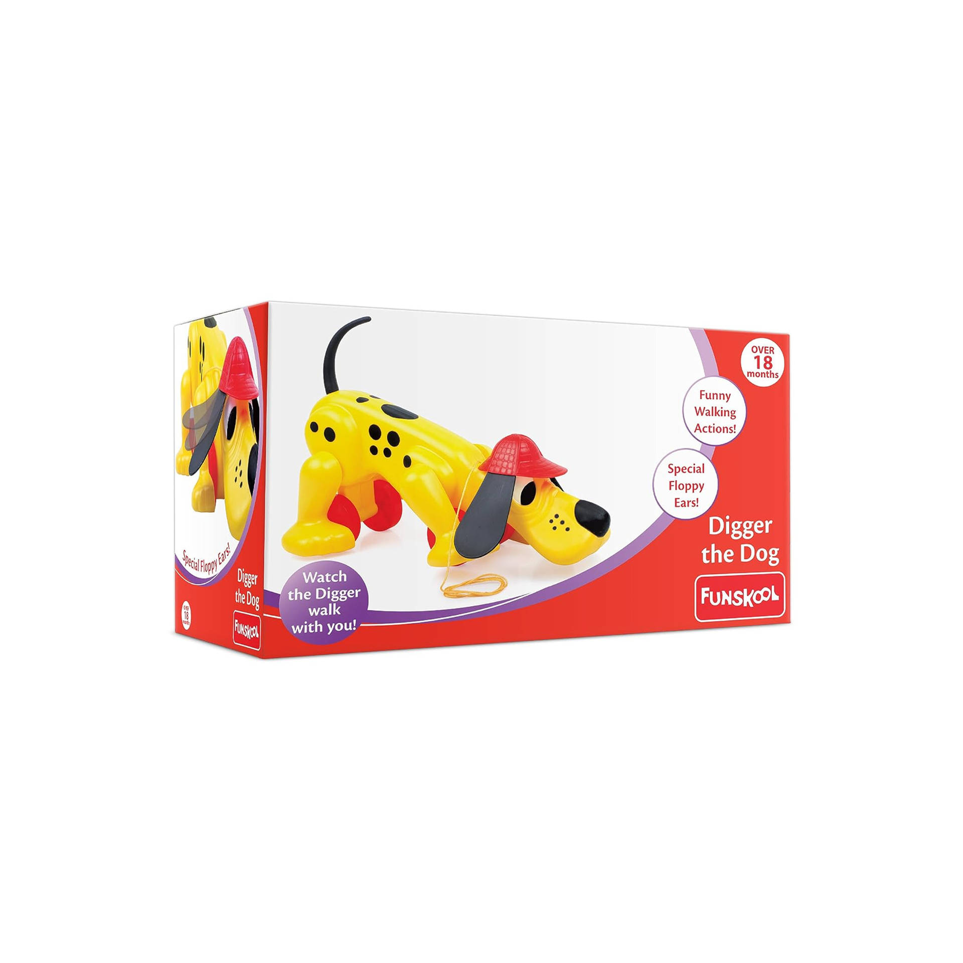 Buy Giggles Digger The Dog Pull Along Toy Non Toxic (Yellow) Online (1 ...