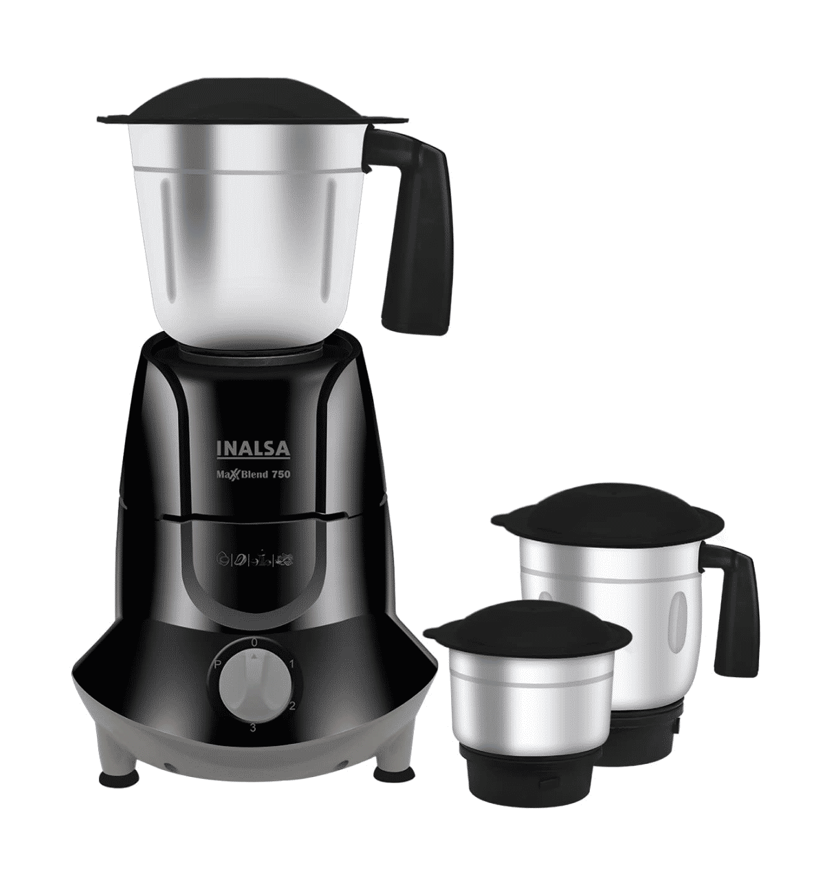 Buy Inalsa MaxxBlend Mixer Grinder, 3 Jars, 750W, Stainless Steel ...
