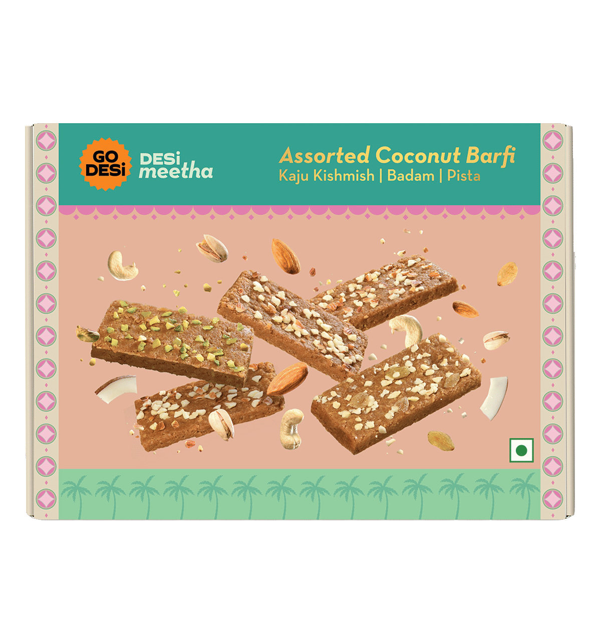 Buy Go Desi Go Desi Assorted Coconut Barfis Sweets Mithai Box 200 g ...