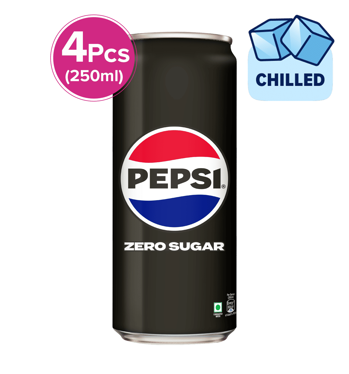 Buy Pepsi Pepsi Black Can - Max Taste, Zero Sugar 4 pieces Online At Rs ...