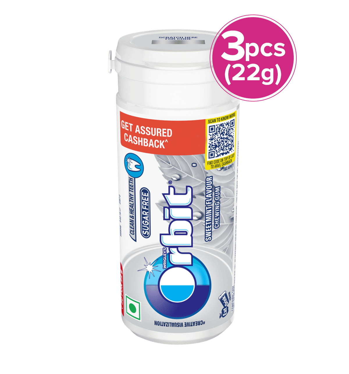 Buy Orbit Orbit Sweetmint Sugarfree Chewing Gum Tube 3 pieces Online At Rs. 150 | Instant Delivery