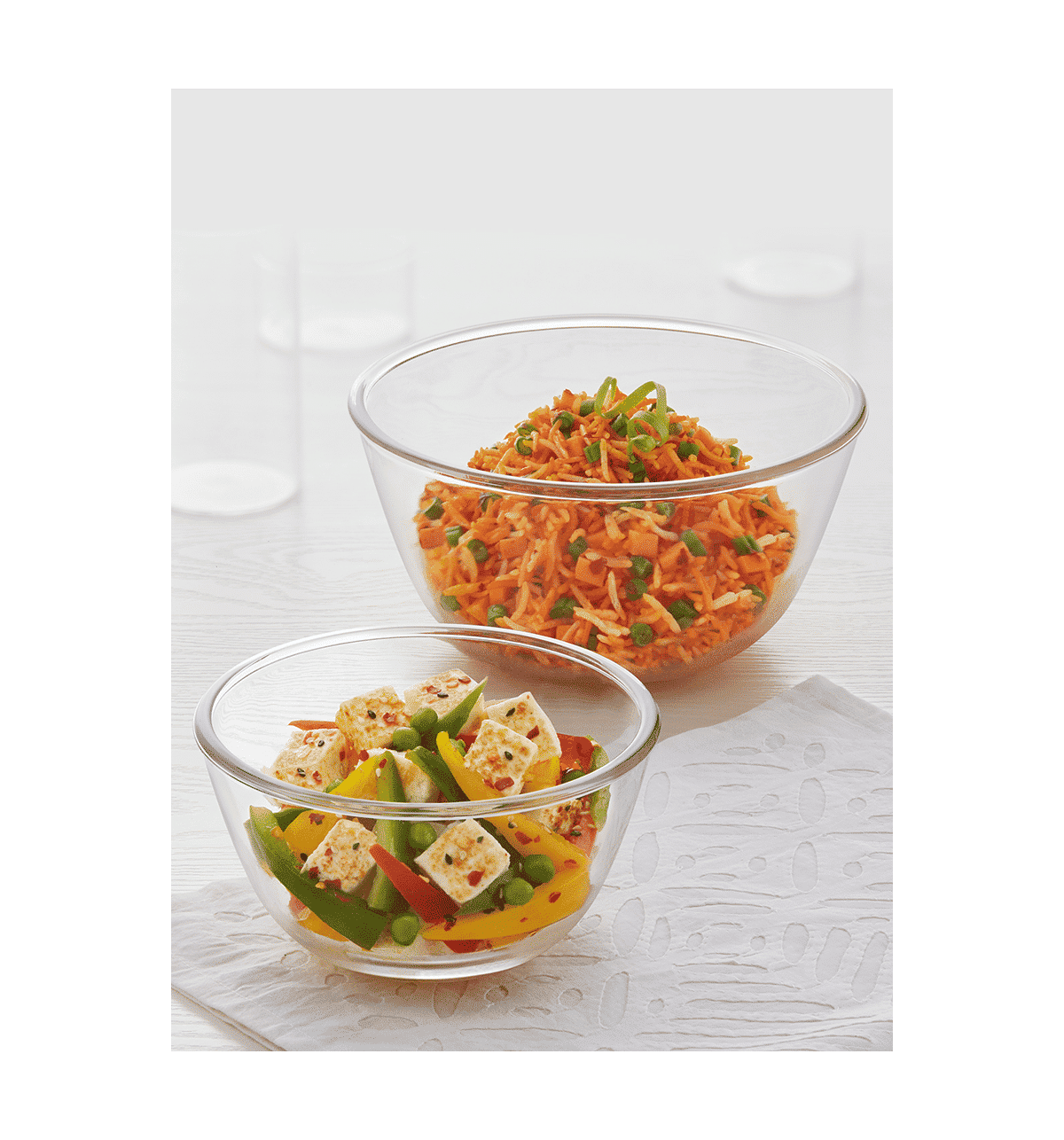 Buy Borosil Borosil 2 Pieces Microwave Safe Mixing & Serving Bowls ...