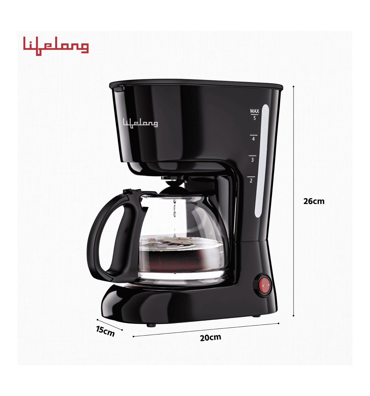 Buy Lifelong 5 Cups Coffee Makers with Water Level Indicator and ...