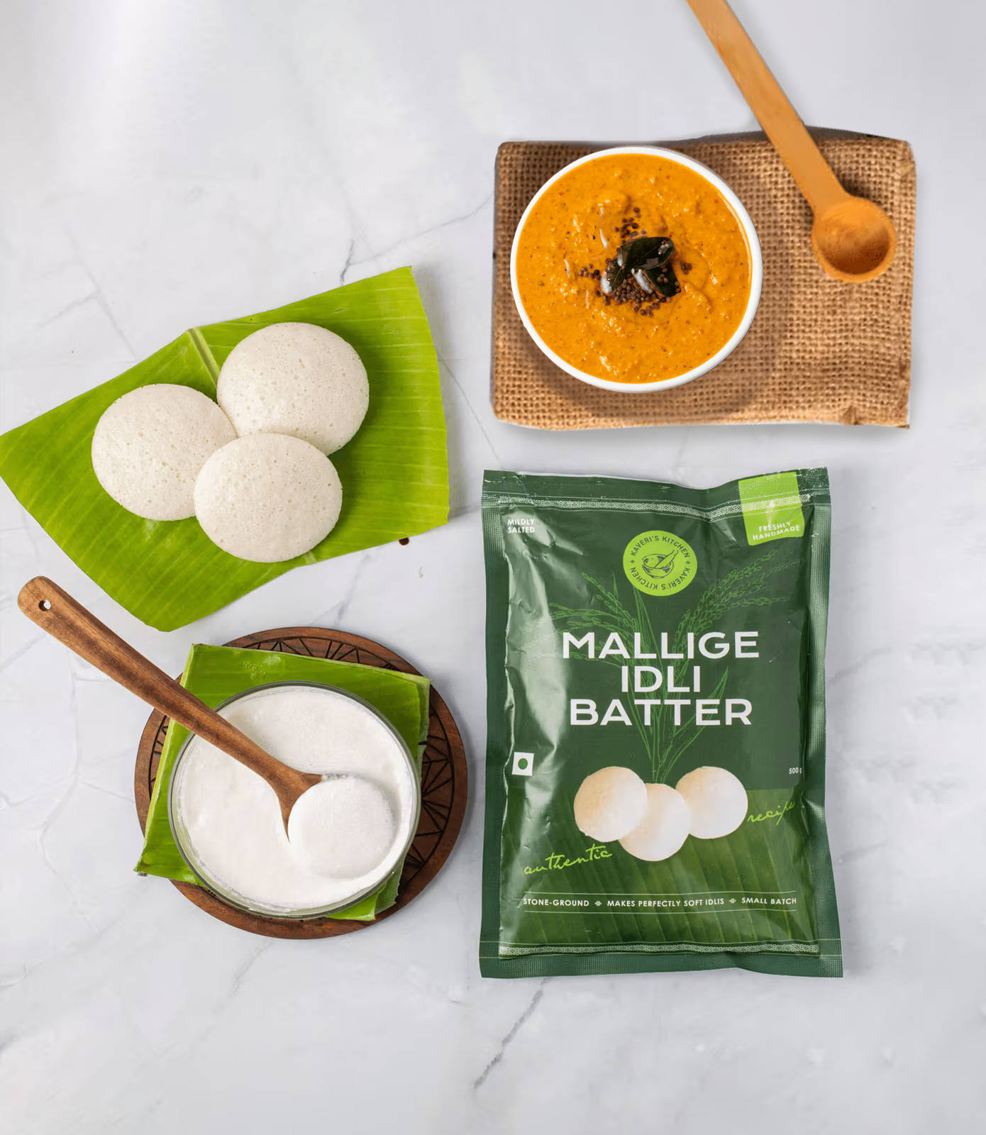 Buy Kaveri's Kitchen Mallige Idli Batter With Groundnut Chutney ...
