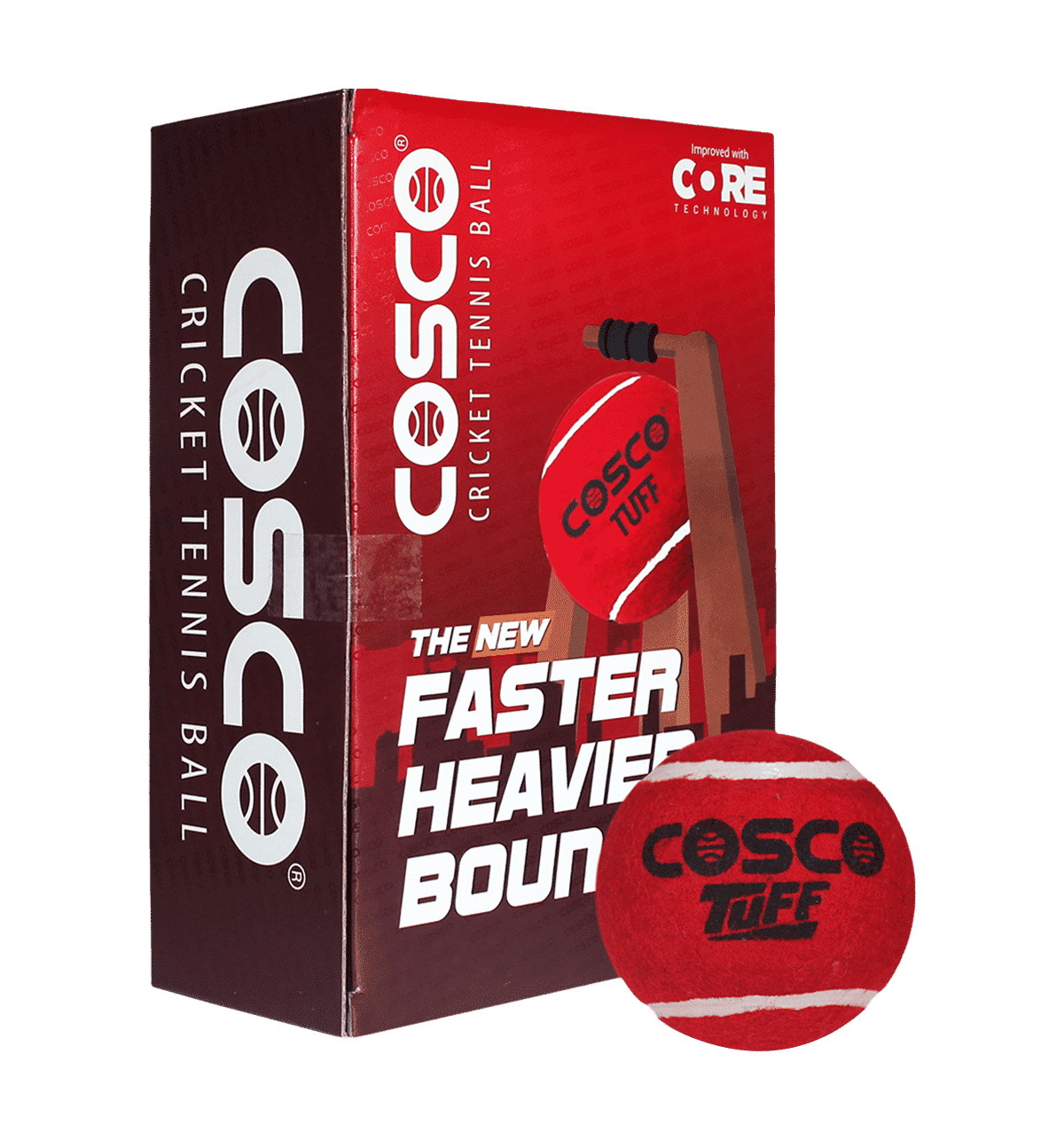 Buy Cosco Tuff Tennis Ball (Standard, Red) Online (6 pieces) At Best Price