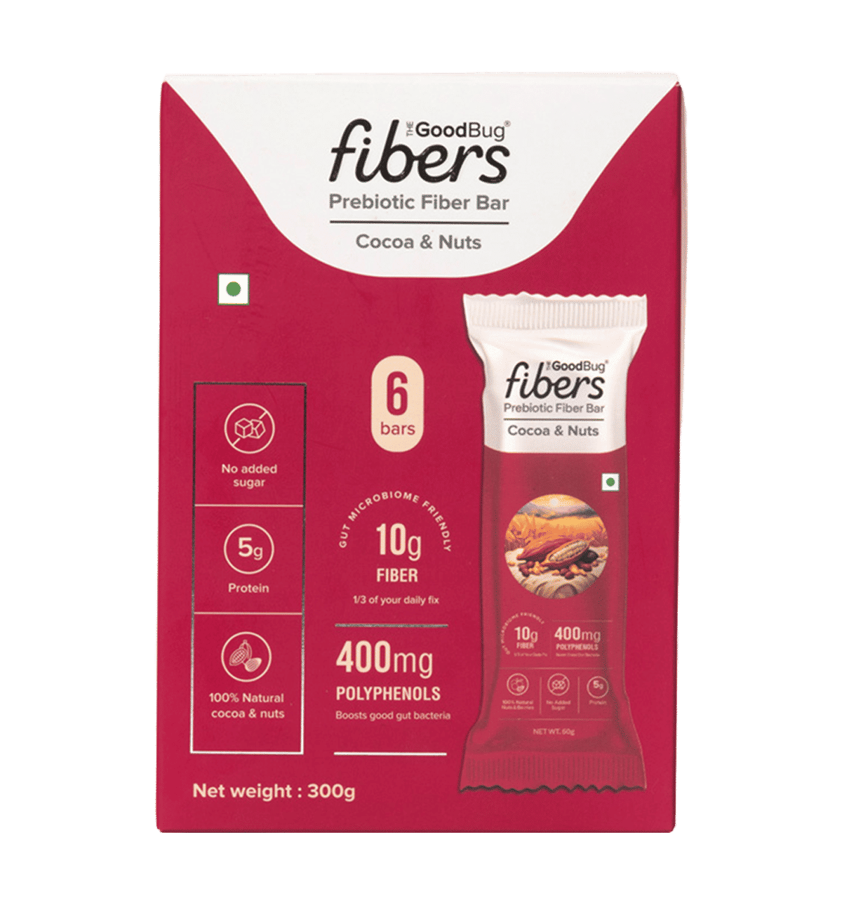 Buy The Good Bug The Good Bug Prebiotic Fiber Bar I Cocoa and Nuts I ...