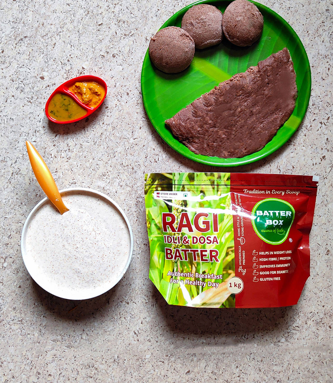 Buy Batter Box Batter Box Ragi Idly/Dosa Batter 1 kg Online At Rs. 110 ...