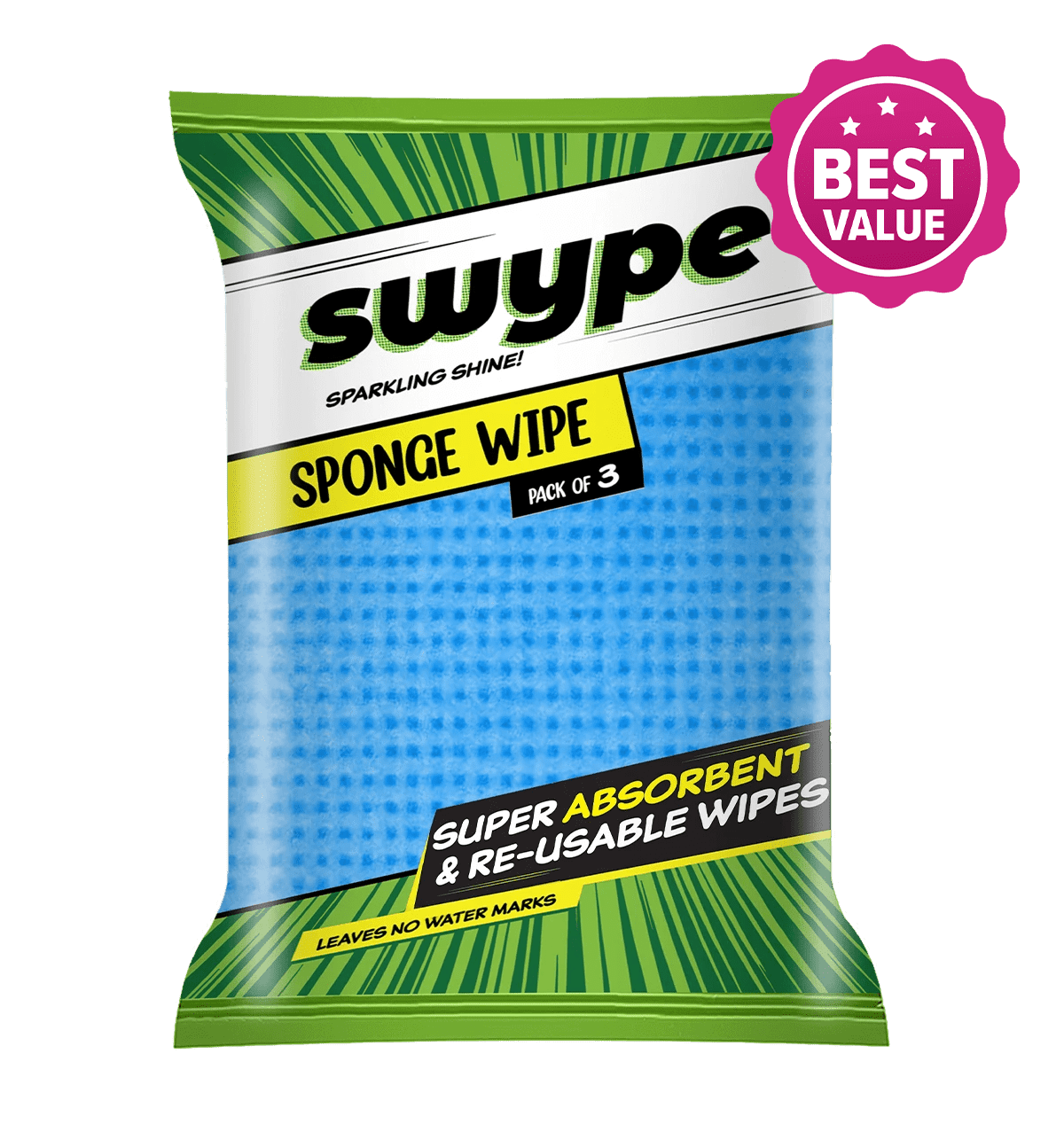 Buy Swype Swype 3 Pcs Super Absorbent & Reusable Sponge Wipe (16x20cm ...