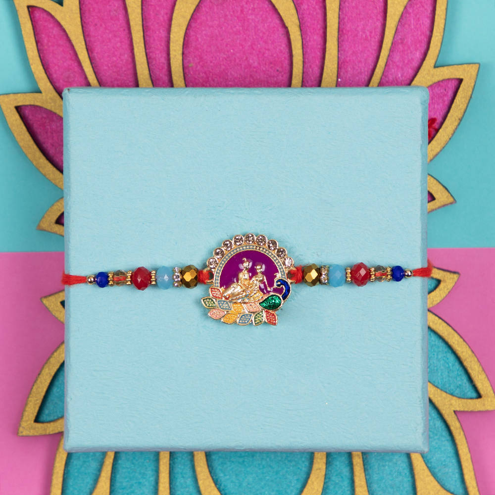 Buy Shree Rakhi Shree Rakhi Traditional Multi Colour Peacock Rakhi 1 ...