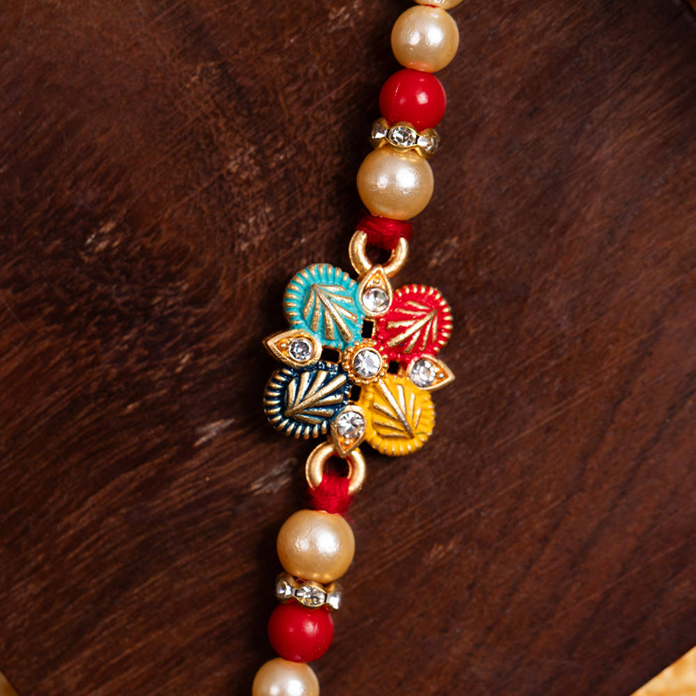 Buy Shree Rakhi Shree Rakhi Traditional Multi Colour Rakhi with Stone 1 ...