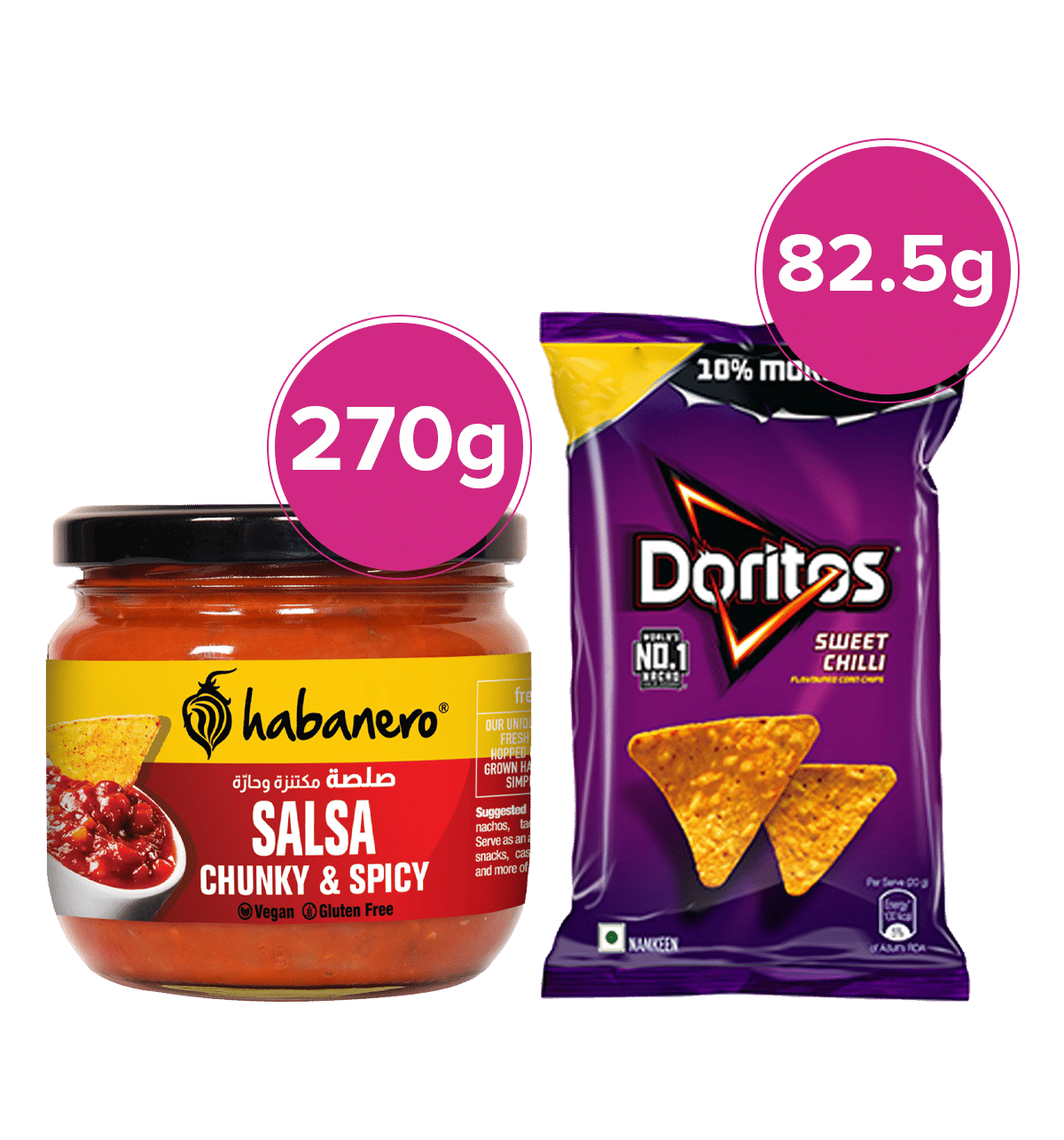 Buy Doritos Habanero Spicy Salsa Dip With Doritos Cheese Nachos 1 combo ...
