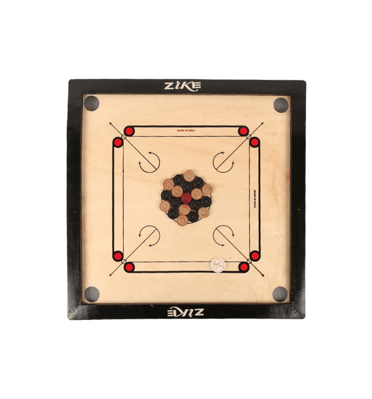 Buy Zike Zike Superior Multicolor Wood Carrom Board Kit with Board, 24 ...