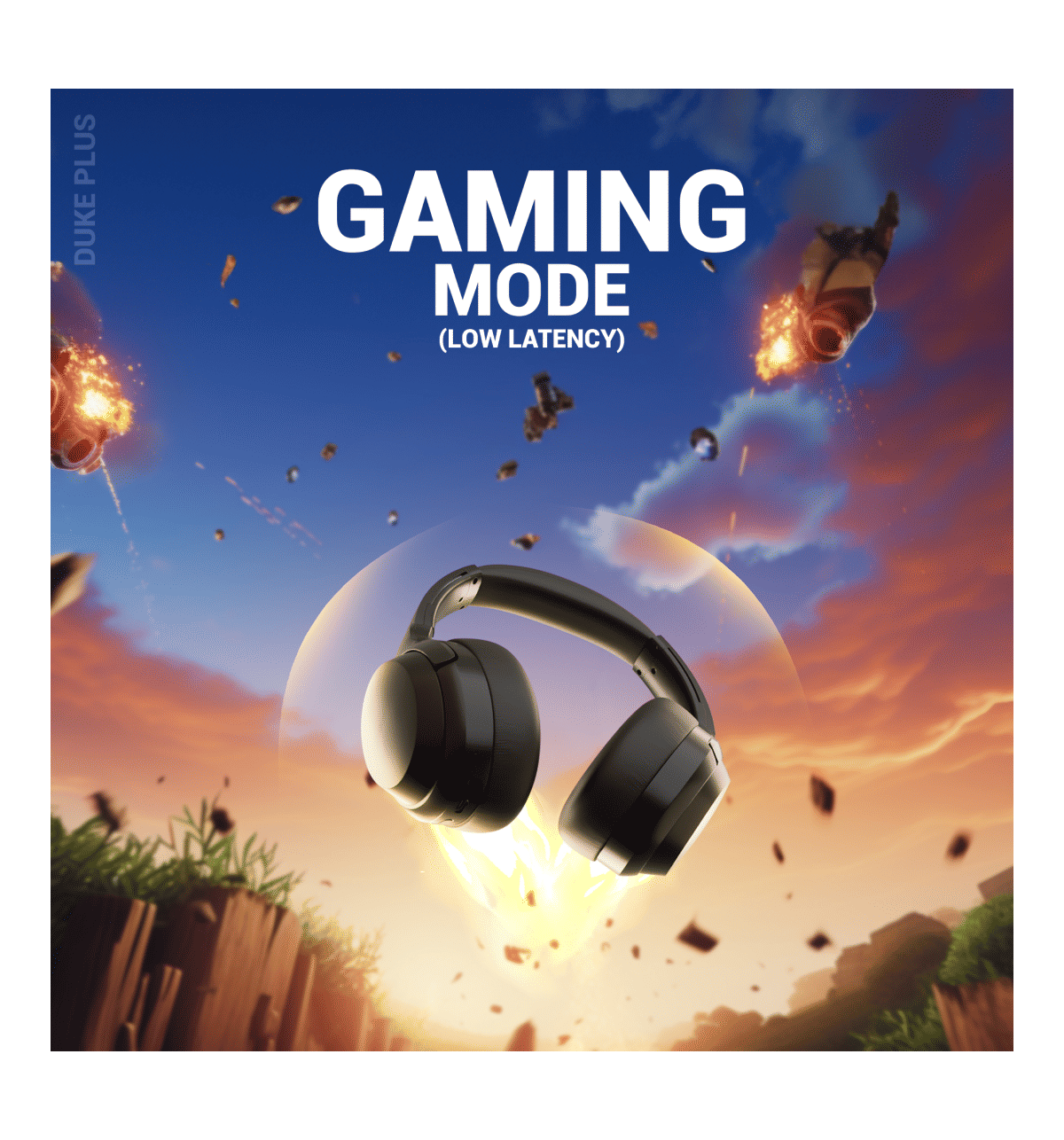 Buy Zebronics Zeb Duke Plus Wireless headphones with Microphone (70 ...