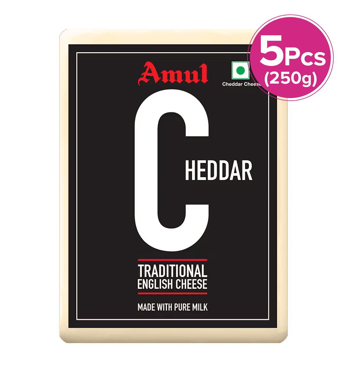 Buy Amul Amul Natural Cheddar Cheese 5 pieces Online At Rs. 925 ...