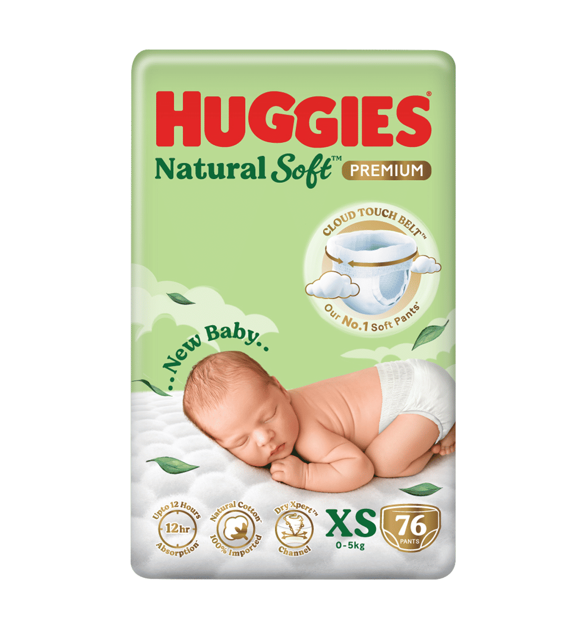 Buy Huggies Huggies Natural Soft XS 76 pieces Online At Rs. 999 ...