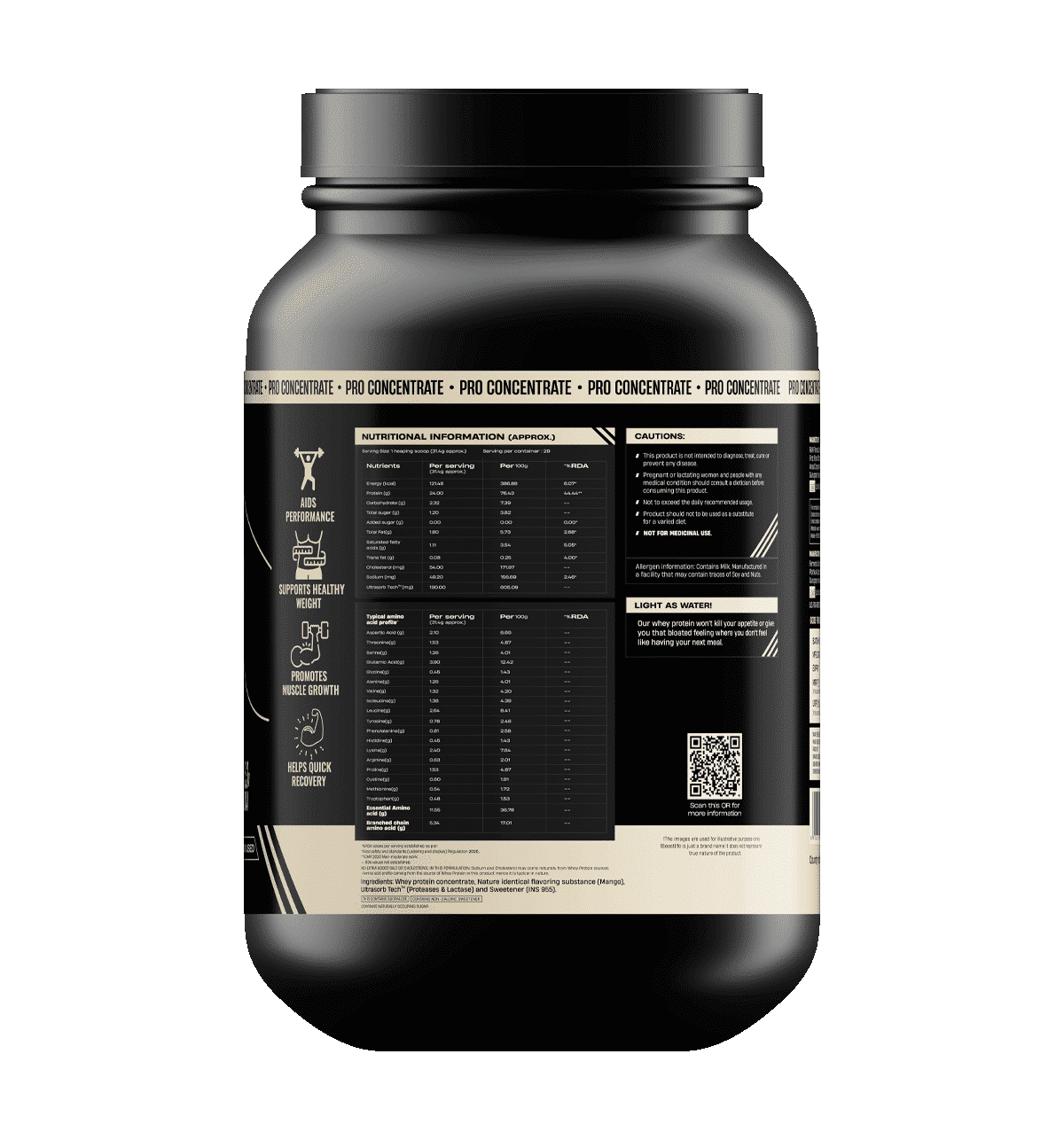 Buy Beast Life Pro Whey Protein Concentrate Mango flavour undefined ...