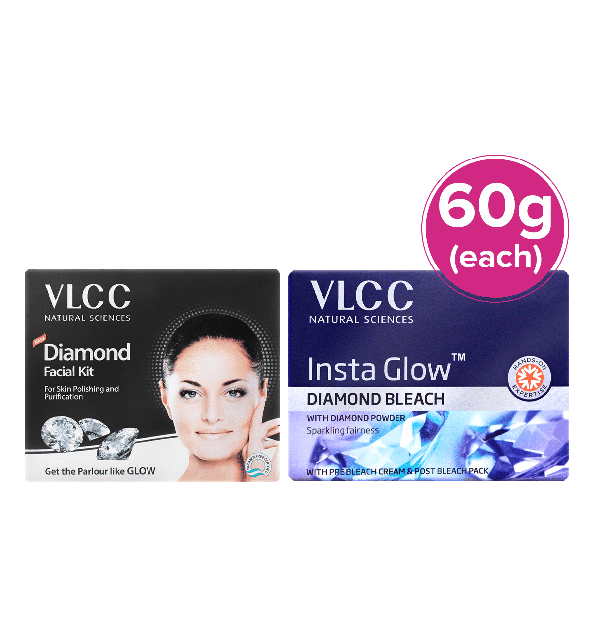 Buy Vlcc Salon At Home - Diamond Facial Kit - & Diamond Bleach 1 combo Online At Rs. 590 ...