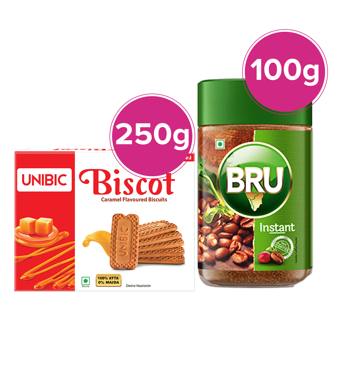Buy Unibic Biscott 250 Gm And Bru Instant Coffee 100G 1 combo Online At ...