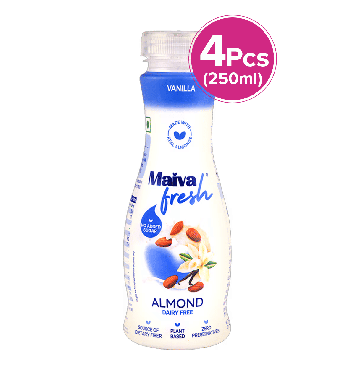 Buy Maiva Fresh Almond Milk - Vanilla - No Added Sugar - Plant Based ...
