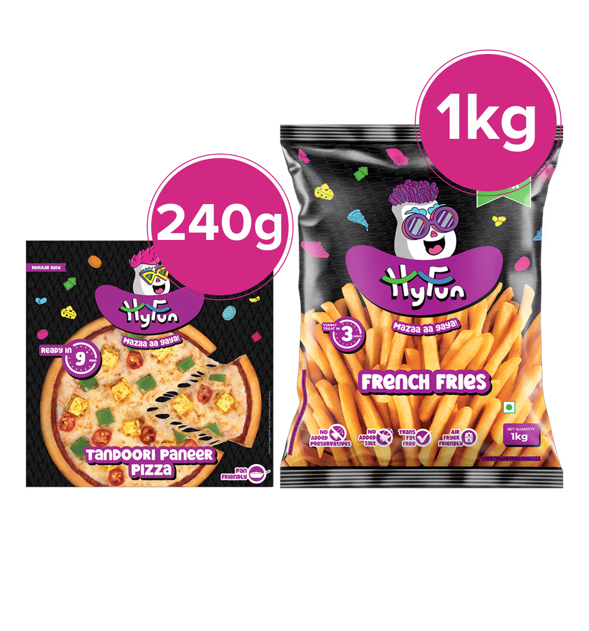 Buy HyFun HyFun Pizza Regular 7" Tandoori Paneer 240 gm & HyFun Frozen ...