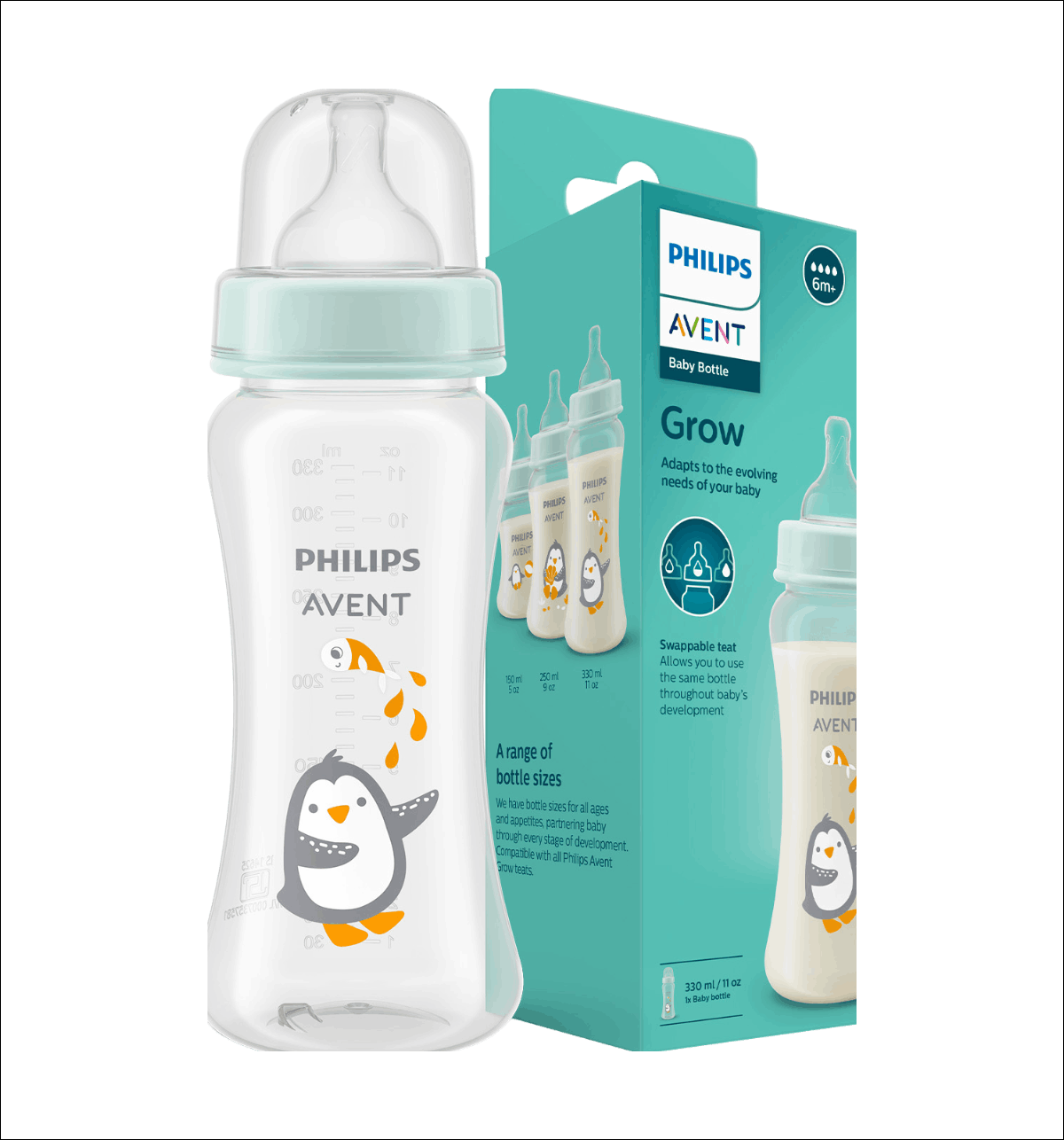 Buy Philips Avent Grow Baby Feeding Bottle | 330ml | 6m+ | BPA Free ...