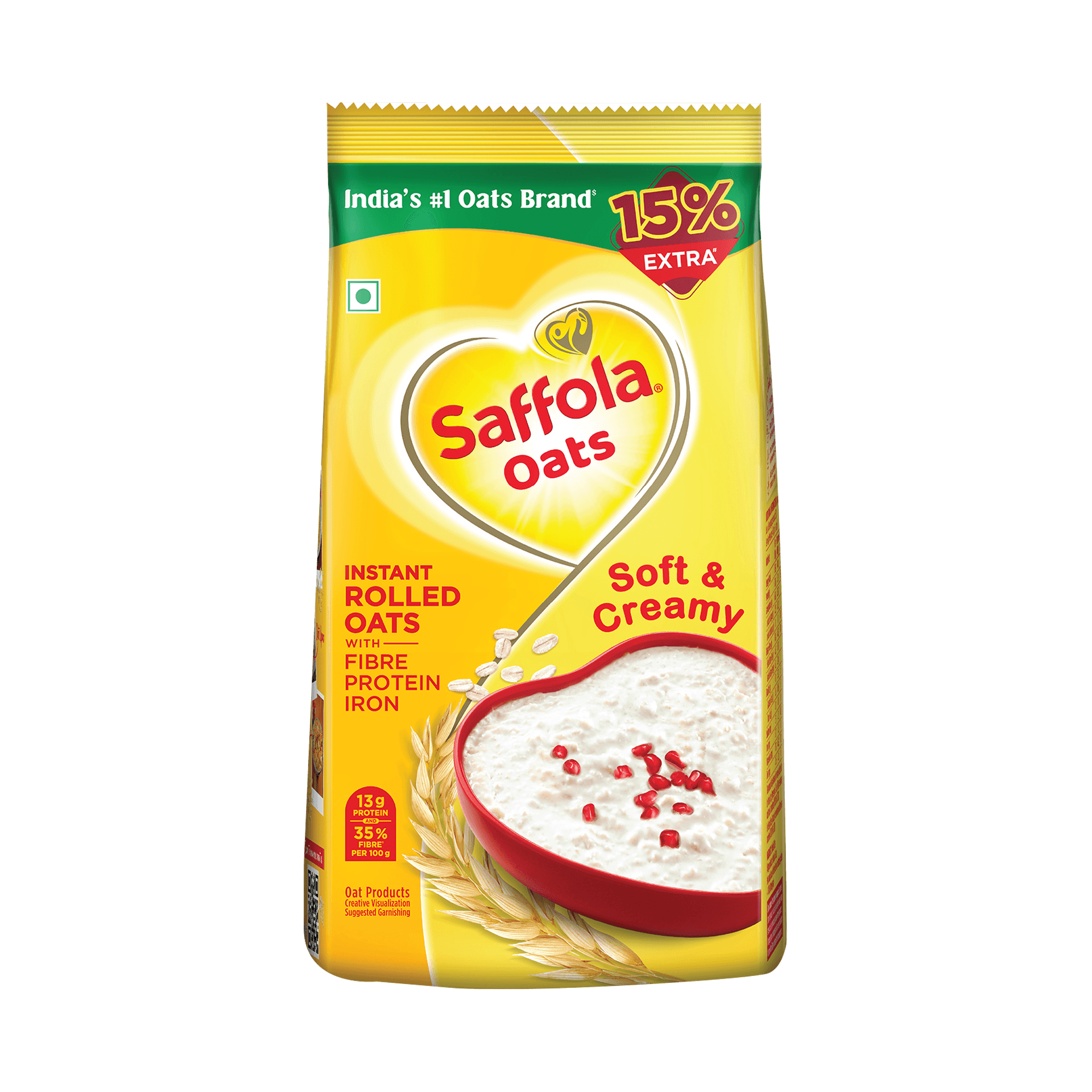Buy Saffola Oats Instant Rolled, Soft & Creamy, Power of Protein, Iron ...
