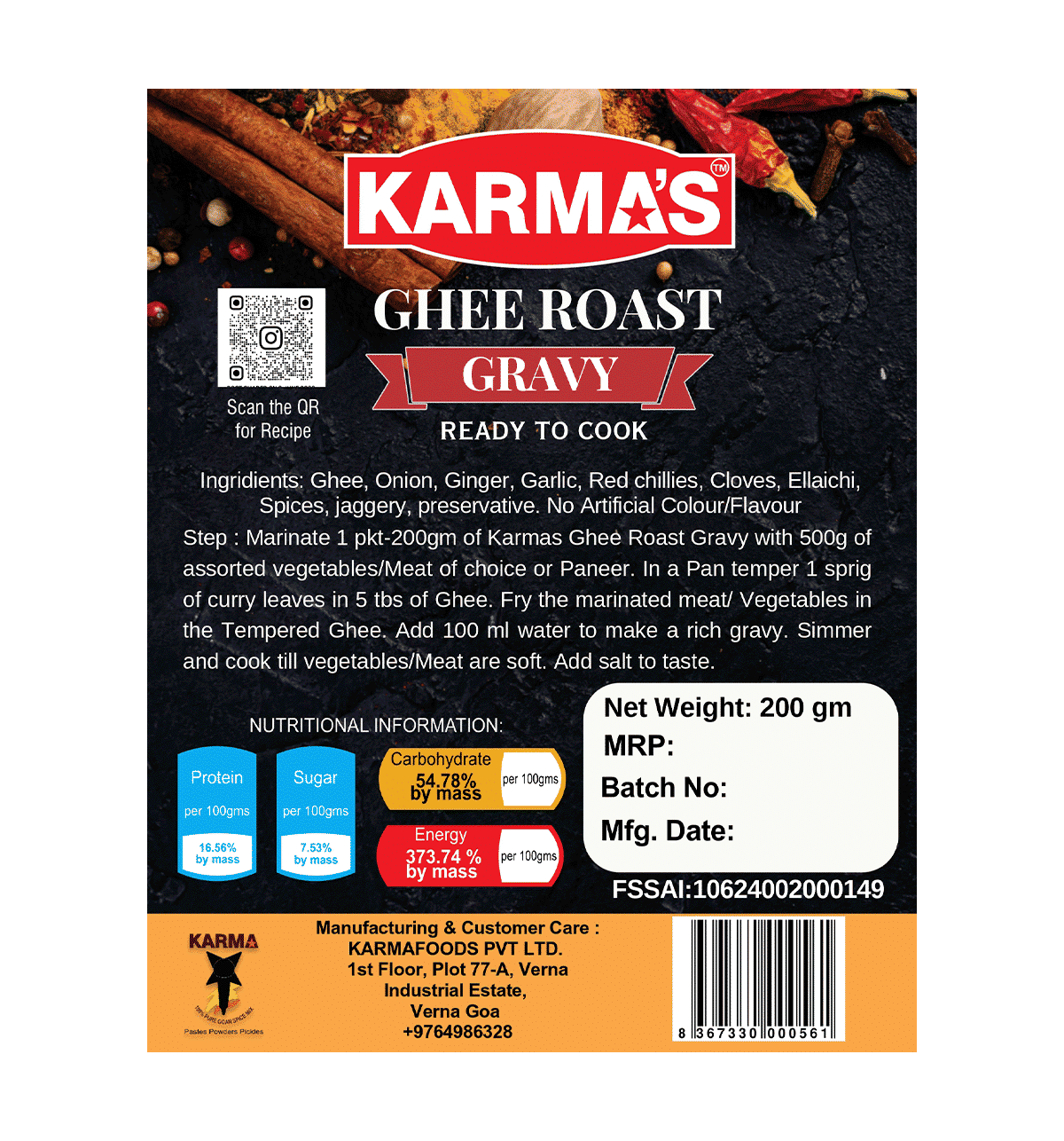 Buy KARMA Ghee Roast Gravy Online () At Best Price