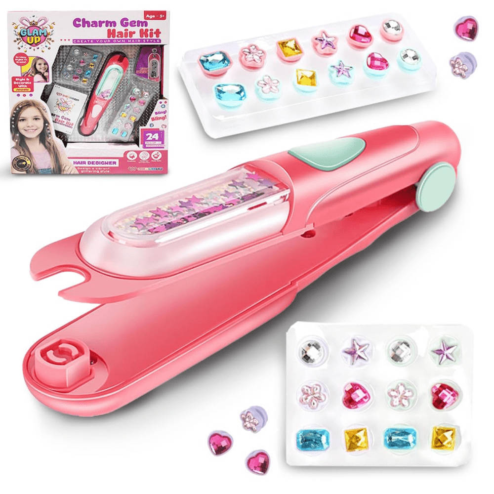 Buy Wembley DIY Hair Jewel Stamper Kit for Girls, 24 Gem Beads & Hair ...
