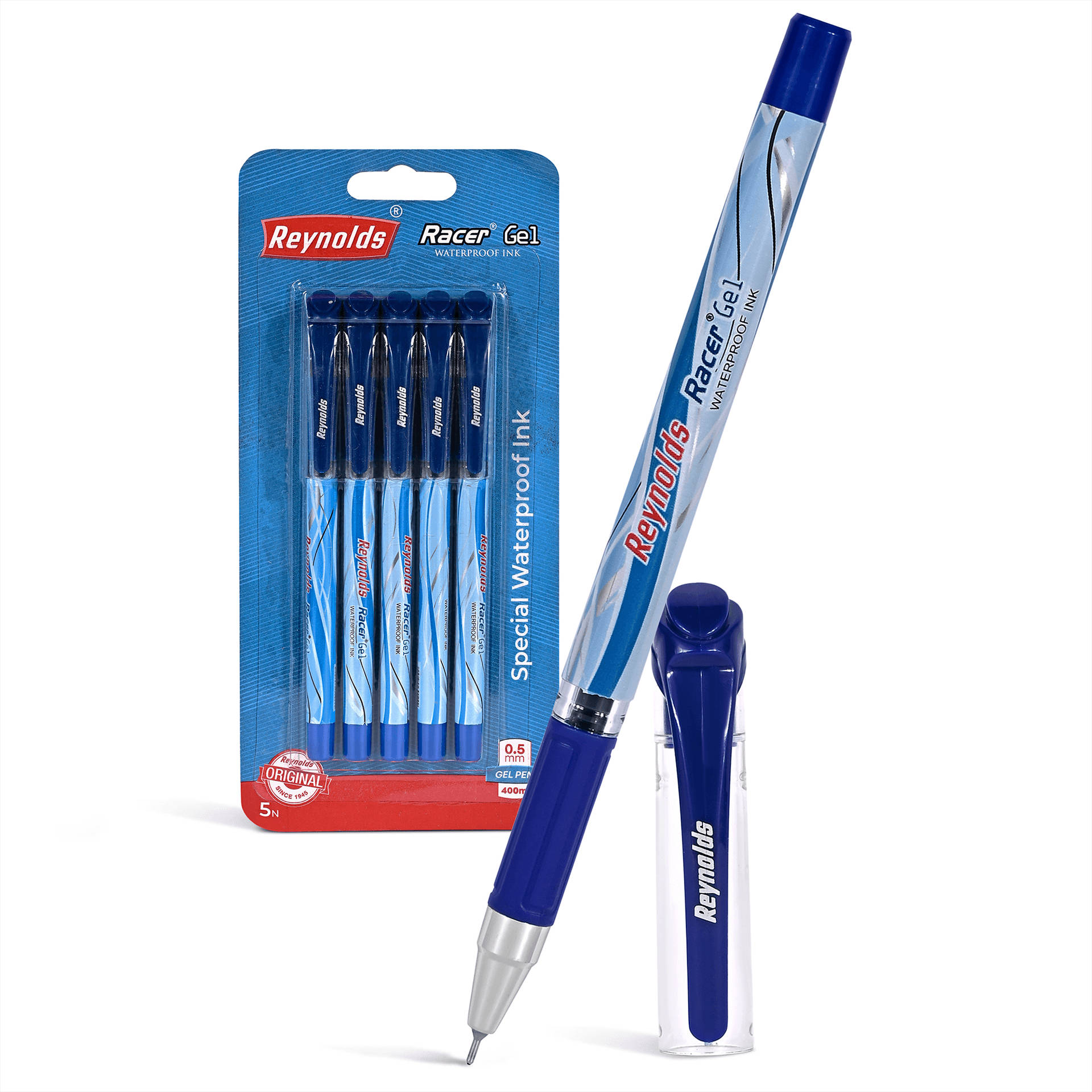 Buy Reynolds Racer Gel Pen | Blue Ink | Pack of 5 Online (5 pieces) At ...